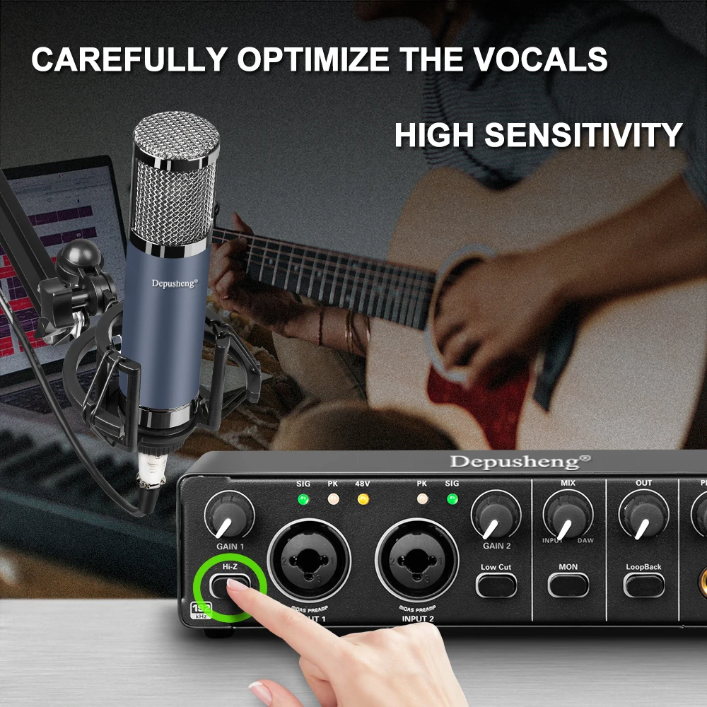 Depusheng MD22-FX USB Studio Sound Card for Professional Audio