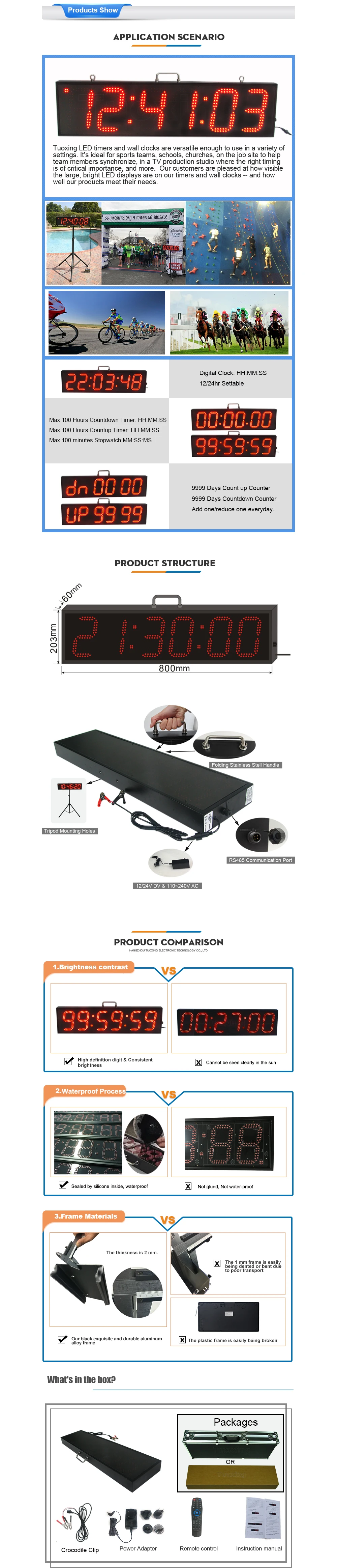 High Quality 6 Inch LED Double-Sided Clock for Sports Timers