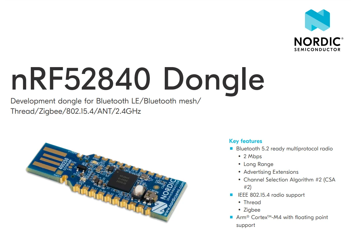 Nrf52840-dongle Designed For Nrf Connect For Desktop Bluetooth 5.3 ...