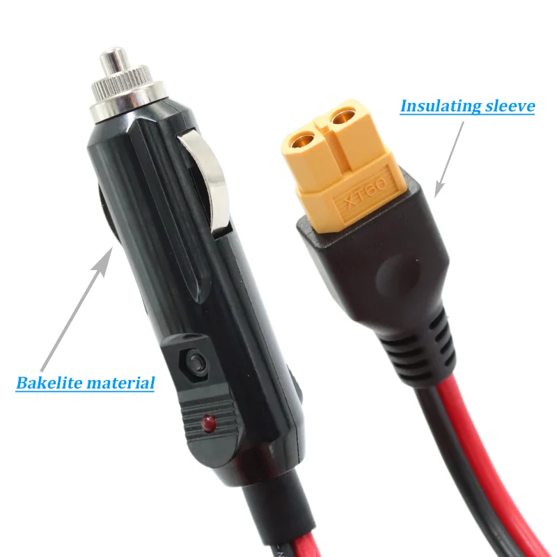 Car Cigarette Adapter Male Plug to XT60 Charge Extension Cable 5-30A ...