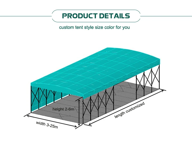 Customized 10x20 Mobile Push And Pull Garage Canopies Carport Tent ...