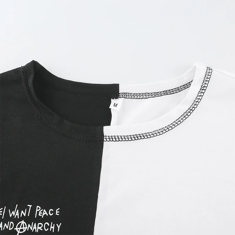 Streetwear Oversized Split Color T Shirt Women| Alibaba.com