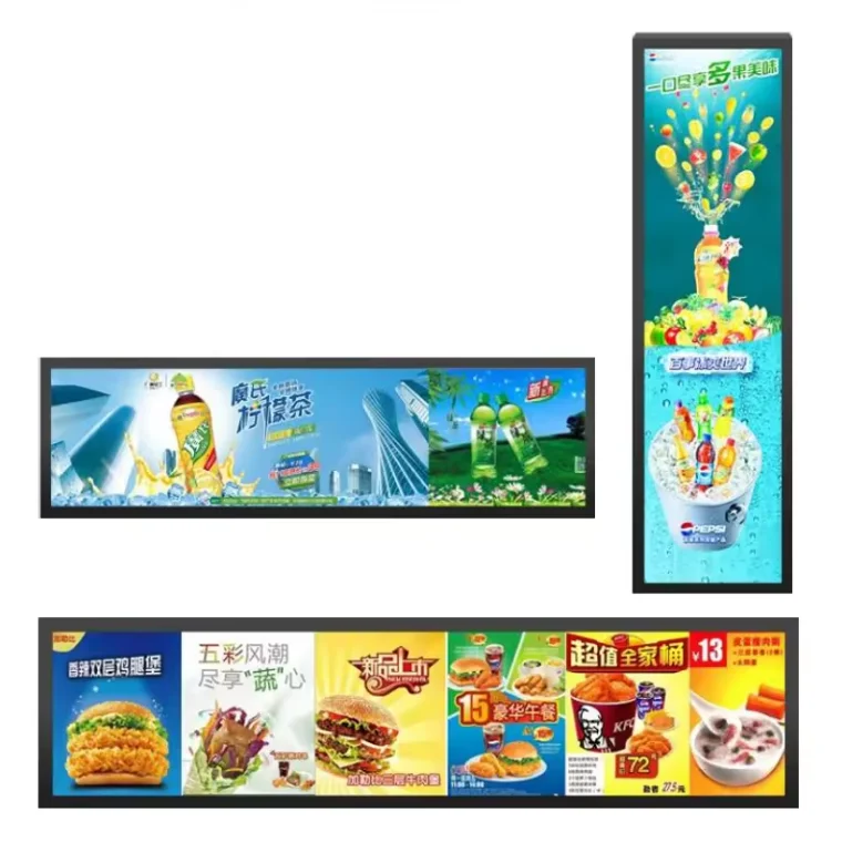 Bar Screen Advertising Machine Long Lcd Screen Bus Subway Display ...