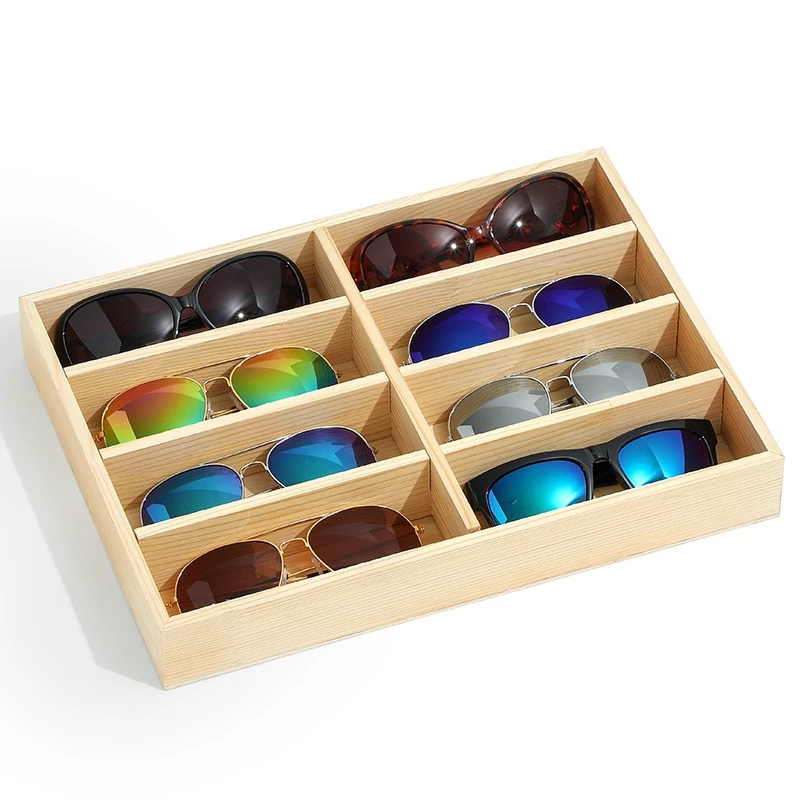 Sunglasses Tray Case: Pinewood Glasses Display Tray Holder Storage Rack ...