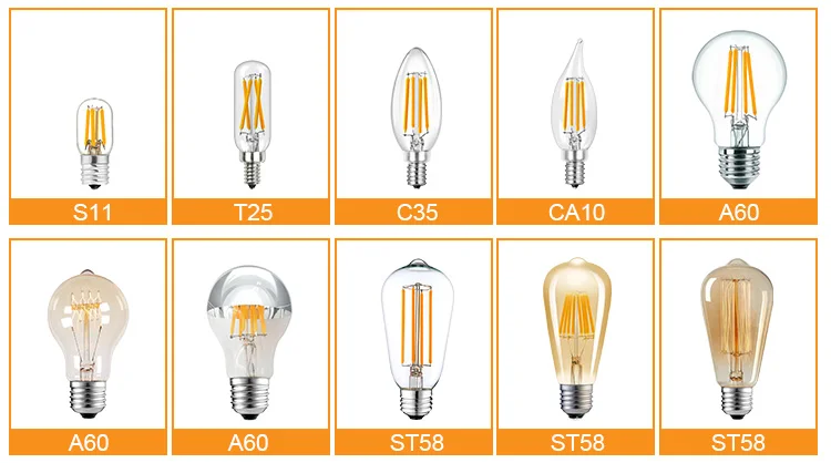 St19 St21 St58 St64 110v 230v Led Edison Light Filament Bulbs 2200k ...