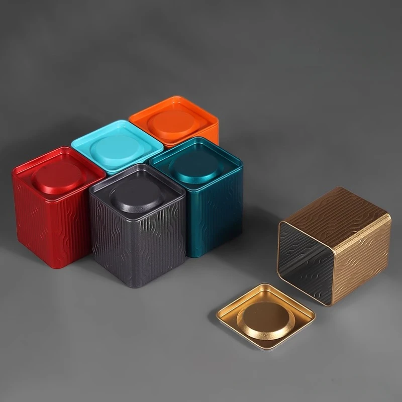 Custom 55*55*65mm Empty Tin Cans Small Square Metal Tea Coffee Tin Box ...