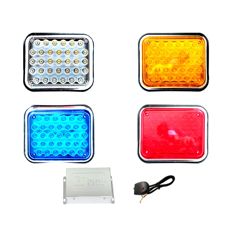 Car Lighting System Red Blue White Yellow Green Ambulance Roadblock ...