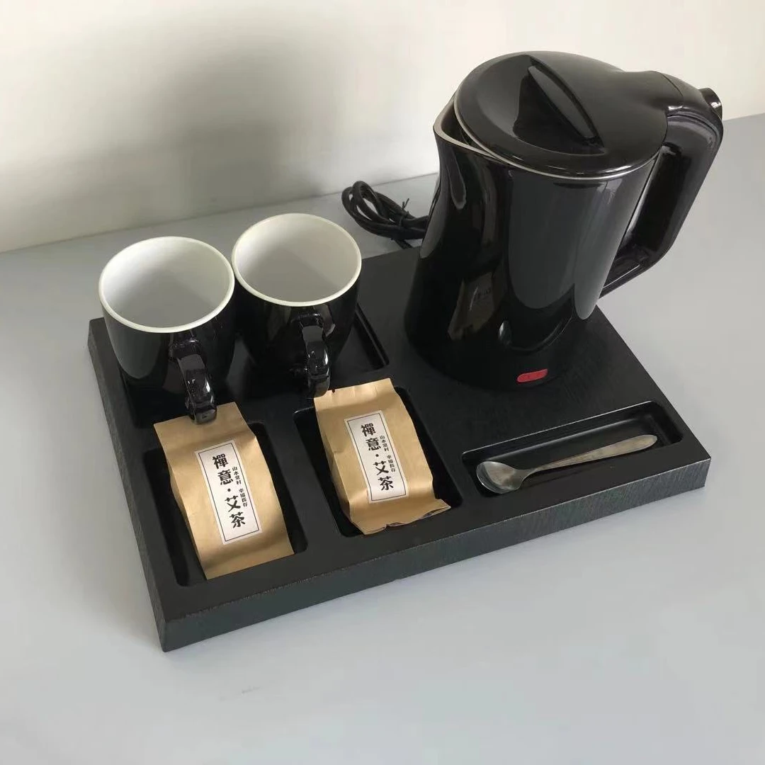 Hotel Supplies Stainless Steel Electric Tea Kettle Tray Set 0.8 L ...