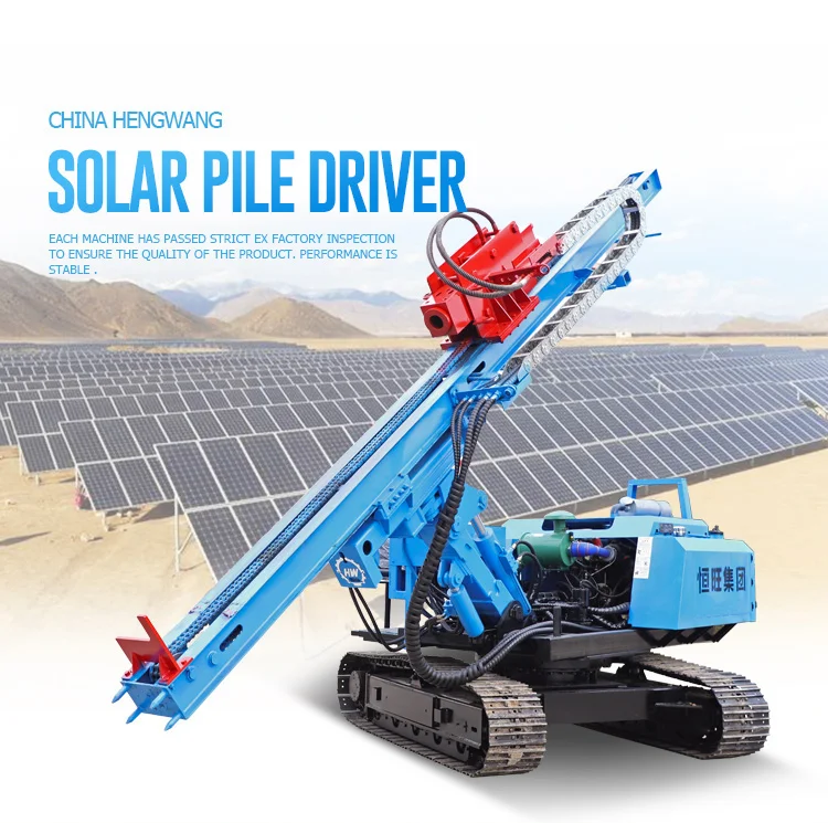 Solar Power Photovoltaic Crawler Ground Drilling Pile Driver Machine ...