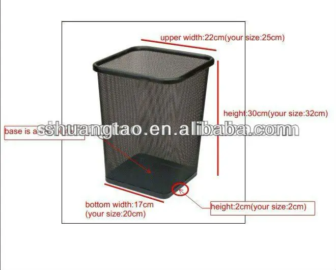 Custom Size Wire Mesh Waste Bin/garbage Trash Bin - Buy Decorative ...