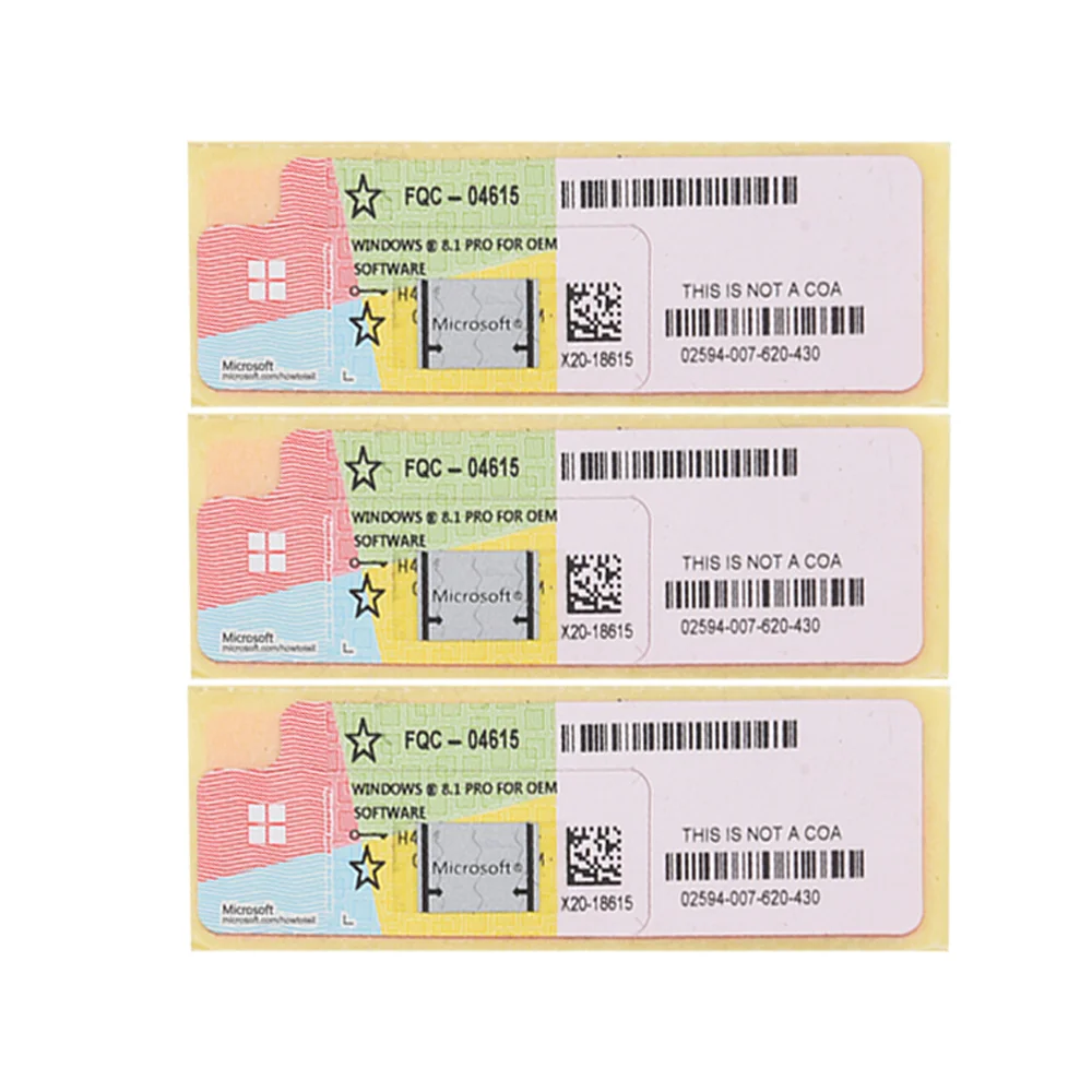 Win 8.1 Pro Key Sticker Professional Software 32/64bits License Label ...