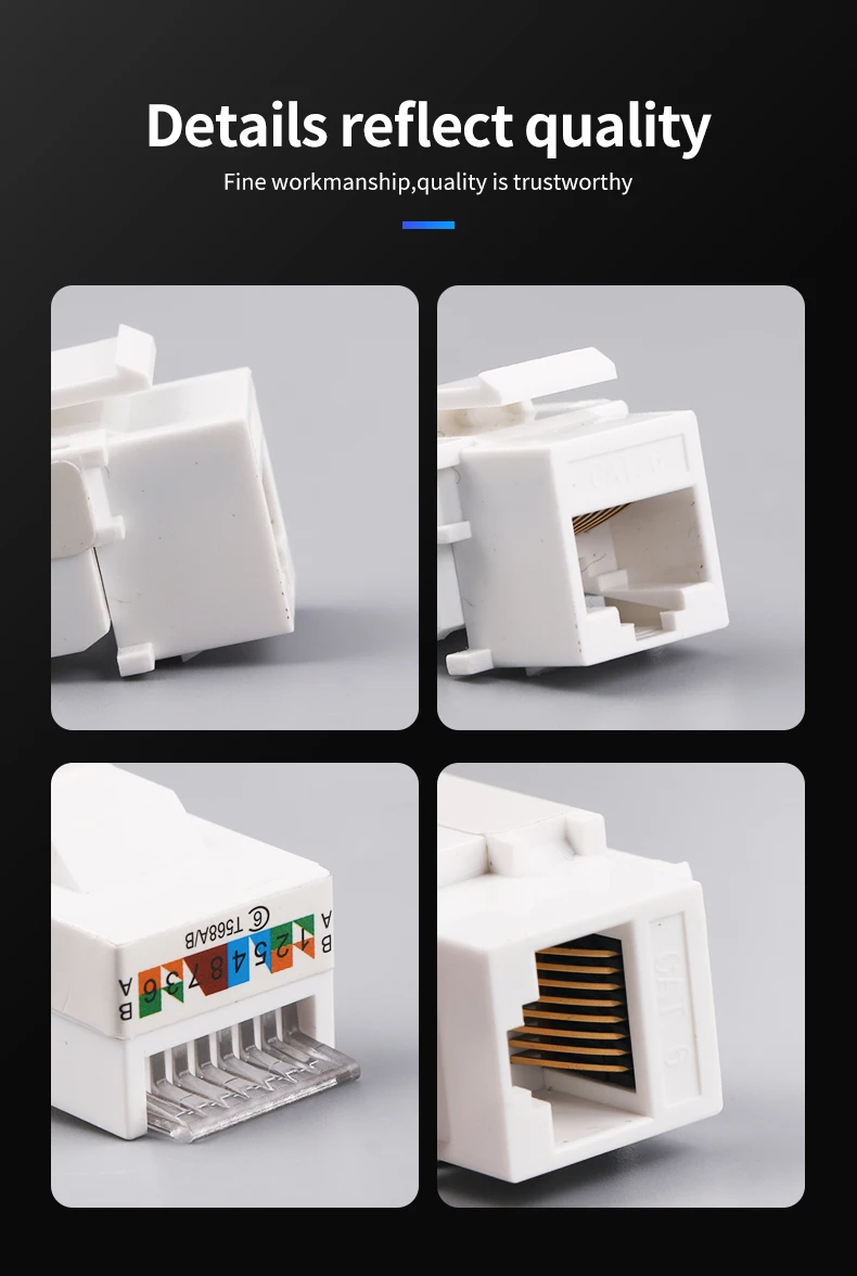 Utp Ethernet Keystone Jack Rj45 Female 8p8c Modular Connector 180 Degree Connecting Keystone ...