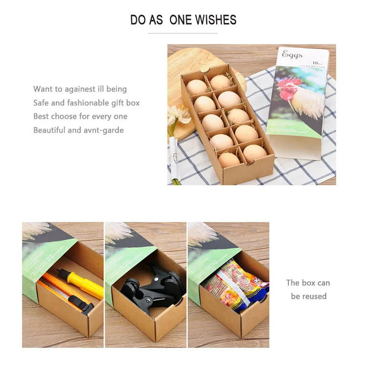 Eco-friendly Corrugated Paper Egg Cartons 10cell Recyclable Paper Eggs ...