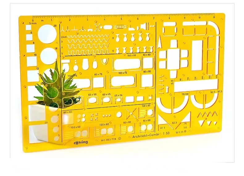 Student Stencil Straight Ruler Construction Template Rule Office ...