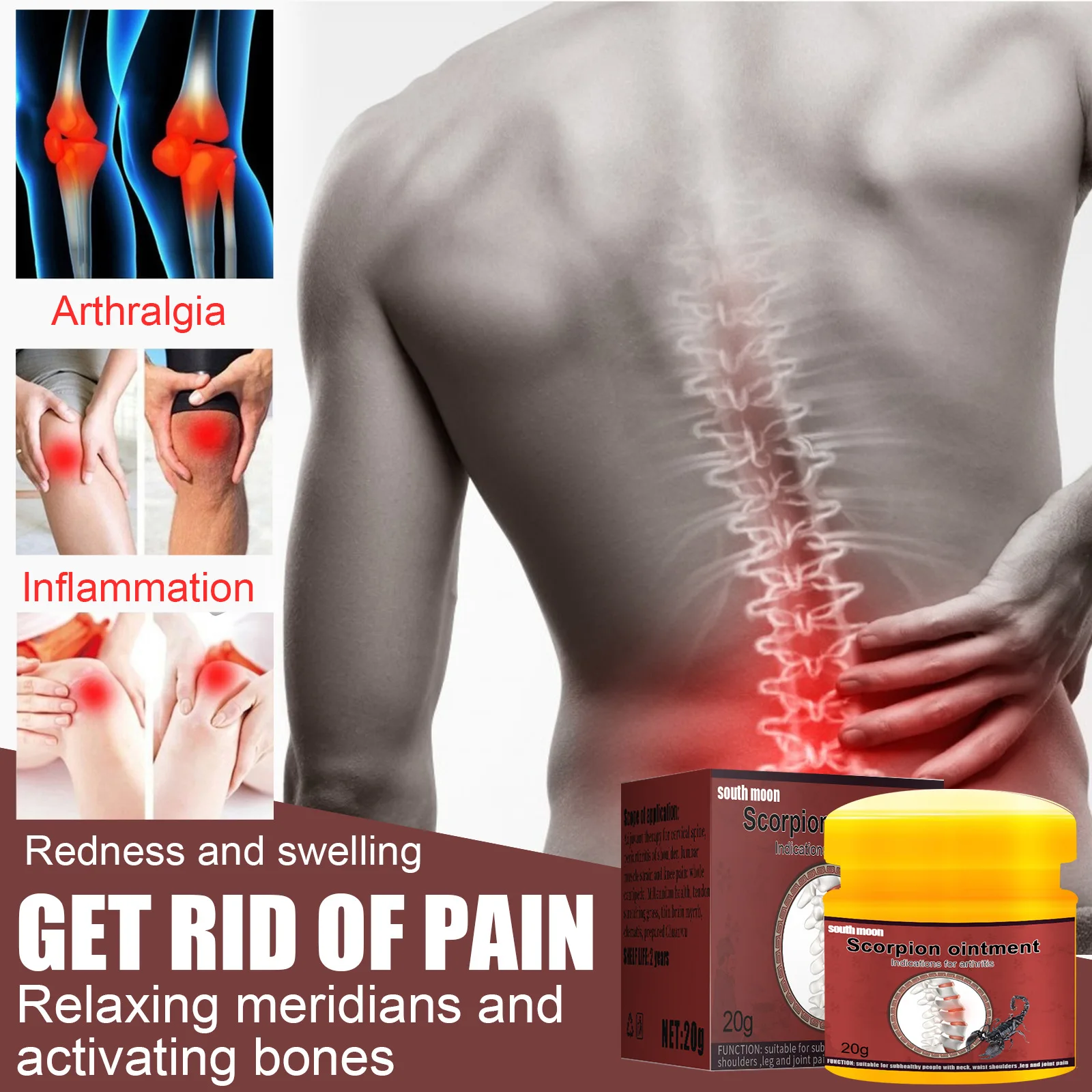 20g Scorpion Venom Analgesic Ointment Relieves Rheumatism Rheumatoid ...