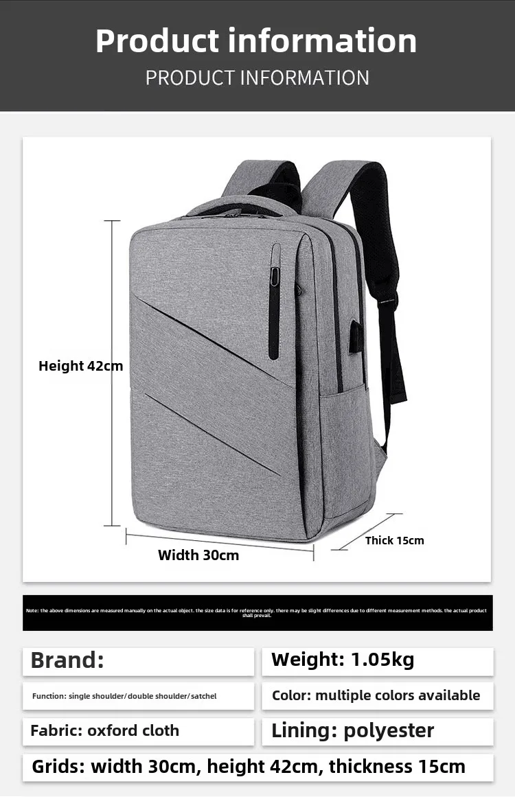 Large Capacity Dual Compartment Student Backpack Customizable Logo ...