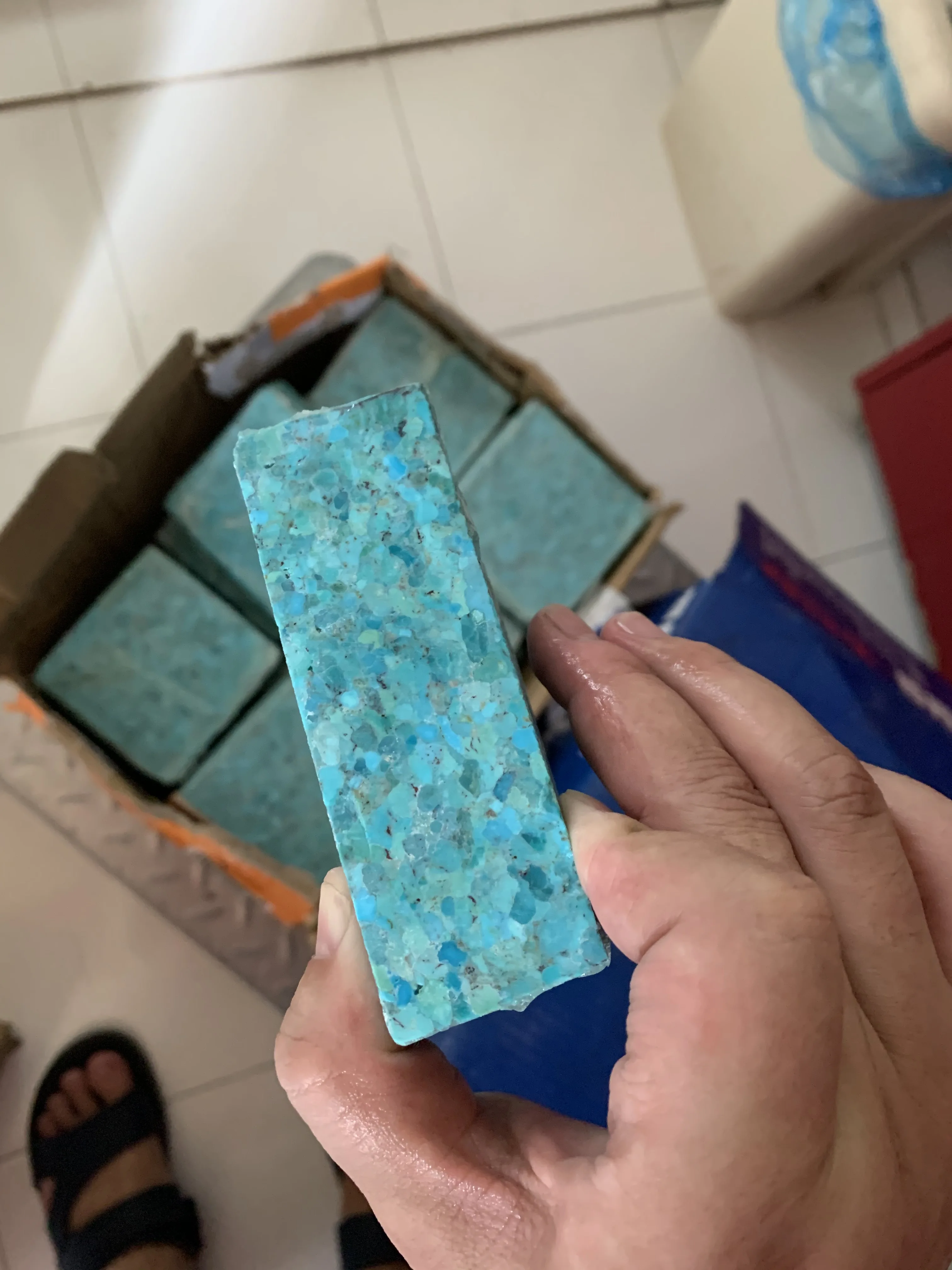 High Quality Turquoise Compressed Rough Material Factory Price Natural ...