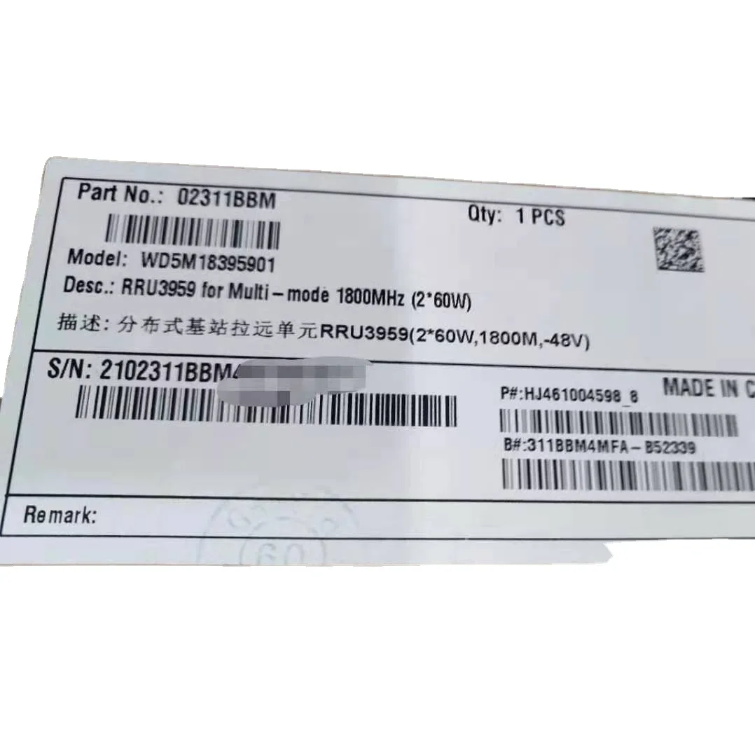 Huawei Rru3959 For Multi-mode 1800mhz(2*60w) - Buy 02311bbm ...