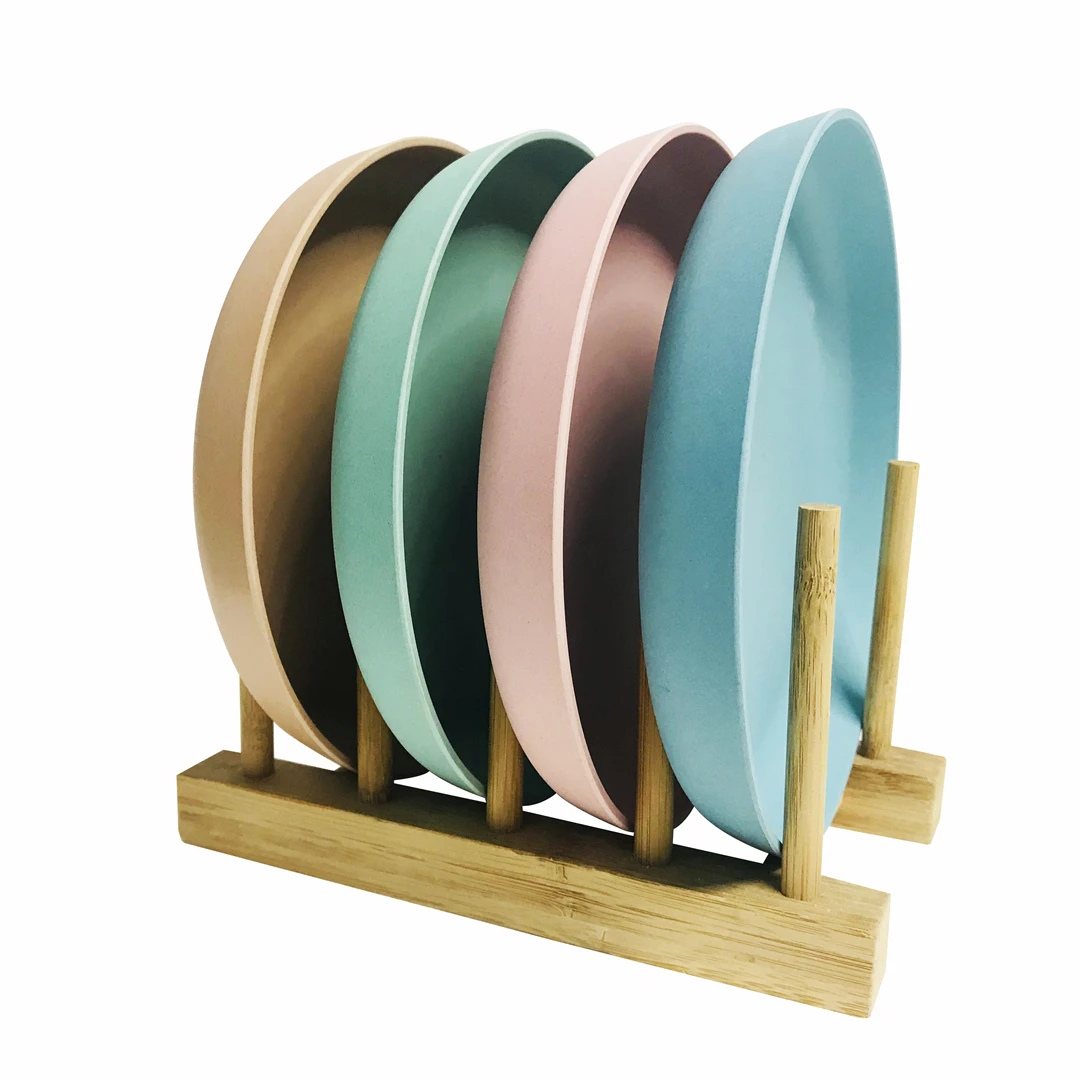 Reusable Biodegradable Plates Bamboo Fiber Decal Print Dinner Plates ...