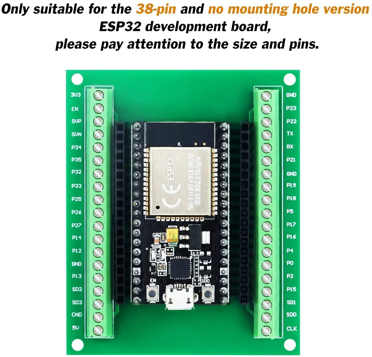 Esp32 확장 브레이크 아웃 보드 Gpio 1 에서 2 로 38pin 좁은 버전 Esp Wroom 32 마이크로 컨트롤러 개발 보드 Buy Esp32 확장 보드