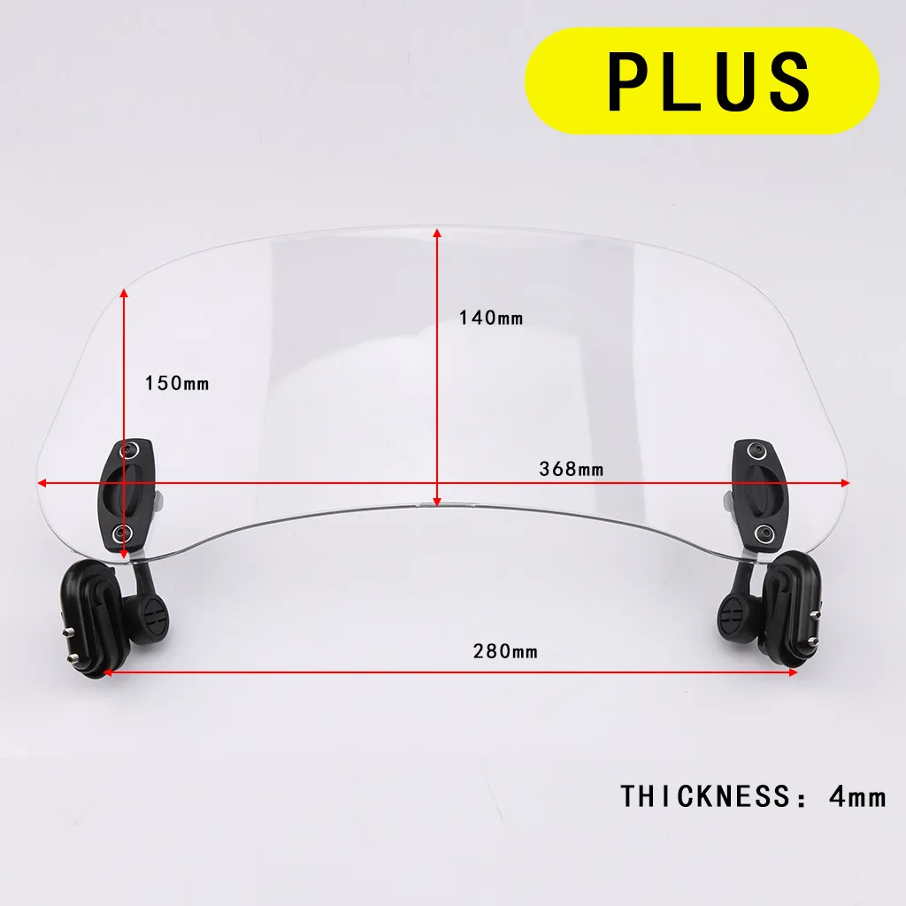 Motorcycle Windshield Extension Moto Adjustable Clip-on Windscreen ...