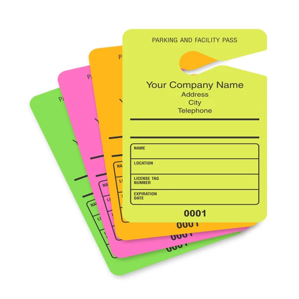 Fully Customizable Paper Parking Tags,Digitally Printed Parking Permit ...