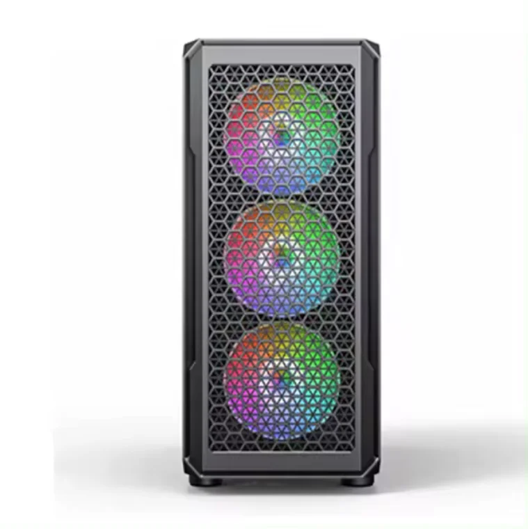 Mesh Design Gaming PC Case with Tempered Glass Table-Style Computer ...