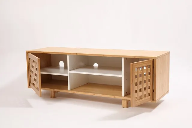 Bamfox Bamboo TV Cabinet Stand - Modern Luxury Home Furniture