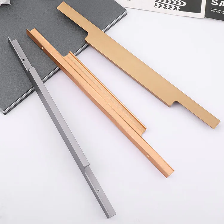 Modern Kitchen Aluminium Profile Handle Edge Pull Furniture Fittings ...