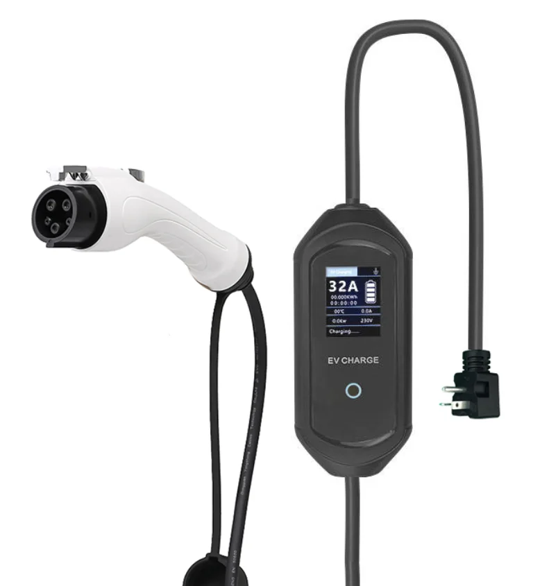 16A 3.5KW Portable EV Charger Large Screen Display Level 1 EV Charger ...