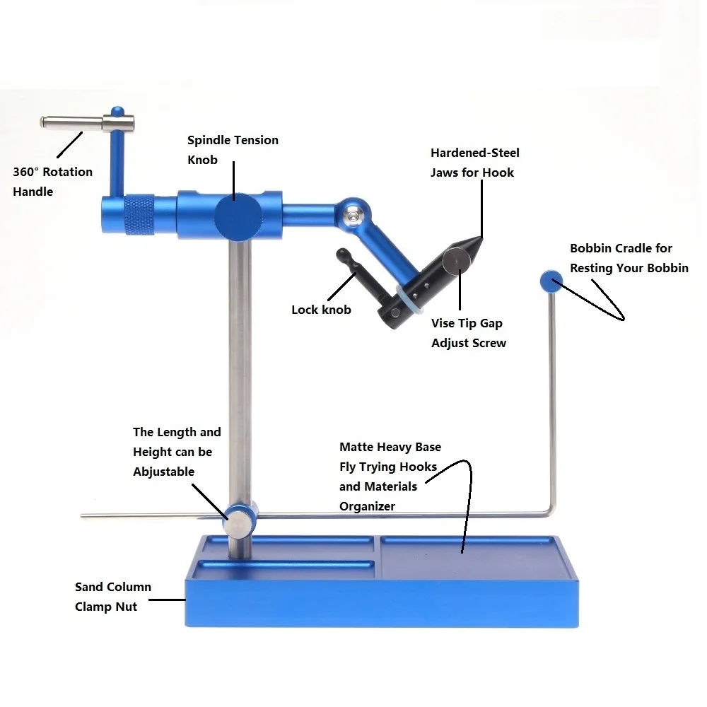 360 Rotary Fly Tying Vise - Stable and Versatile Tools