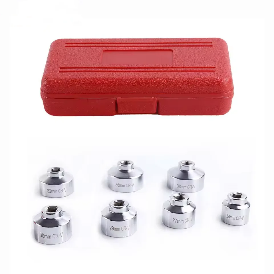 7 Pcs Oil Filter Socket Set 3/8" Oil Filter Wrench Cap Set Low Profile ...