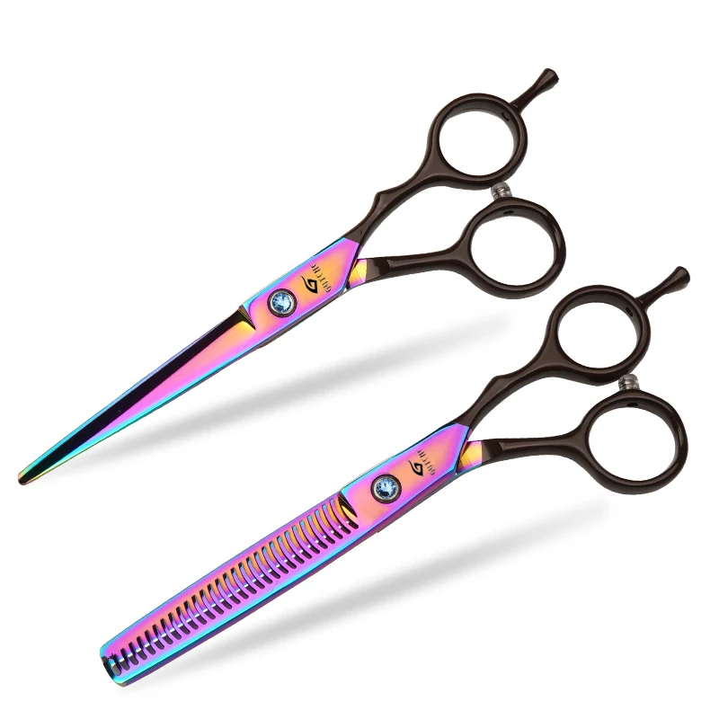 Brown Single Tail Hair Cutting Scissors Stainless Steel Barber Scissors ...