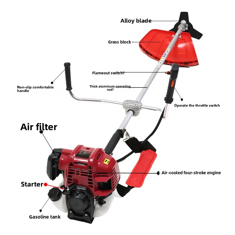 Industrial Grade 42CC GX50 Petrol Lawn Mower 4-Stroke String Trimmer ...