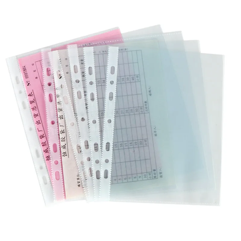 Office Supplies - A4 Clear Plastic Punch Pocket File Folder