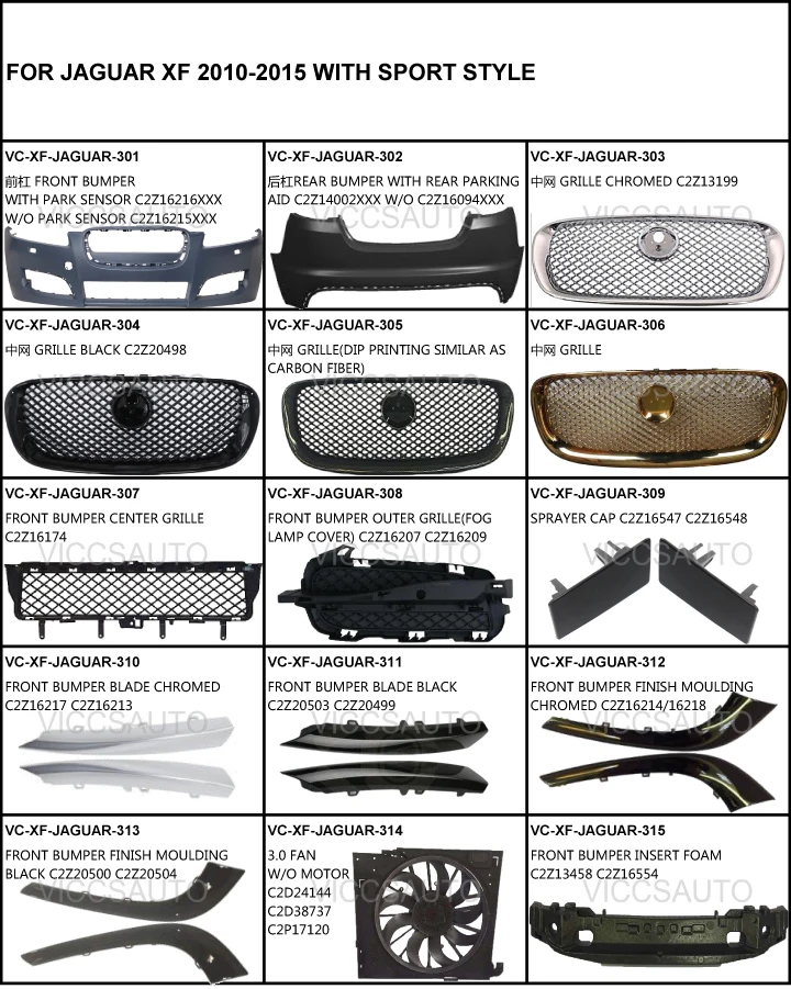 Oem With Park Sensor C2z16216xxx W/o Park Sensor C2z16215xxx For Jaguar ...