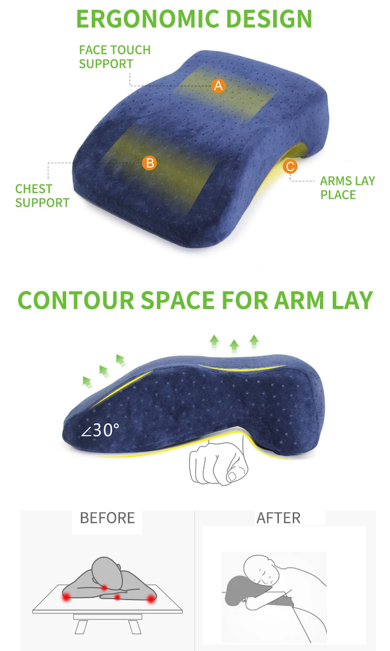 Convenient Multi Function Memory Foam Nap Sleep Pillow For School For ...