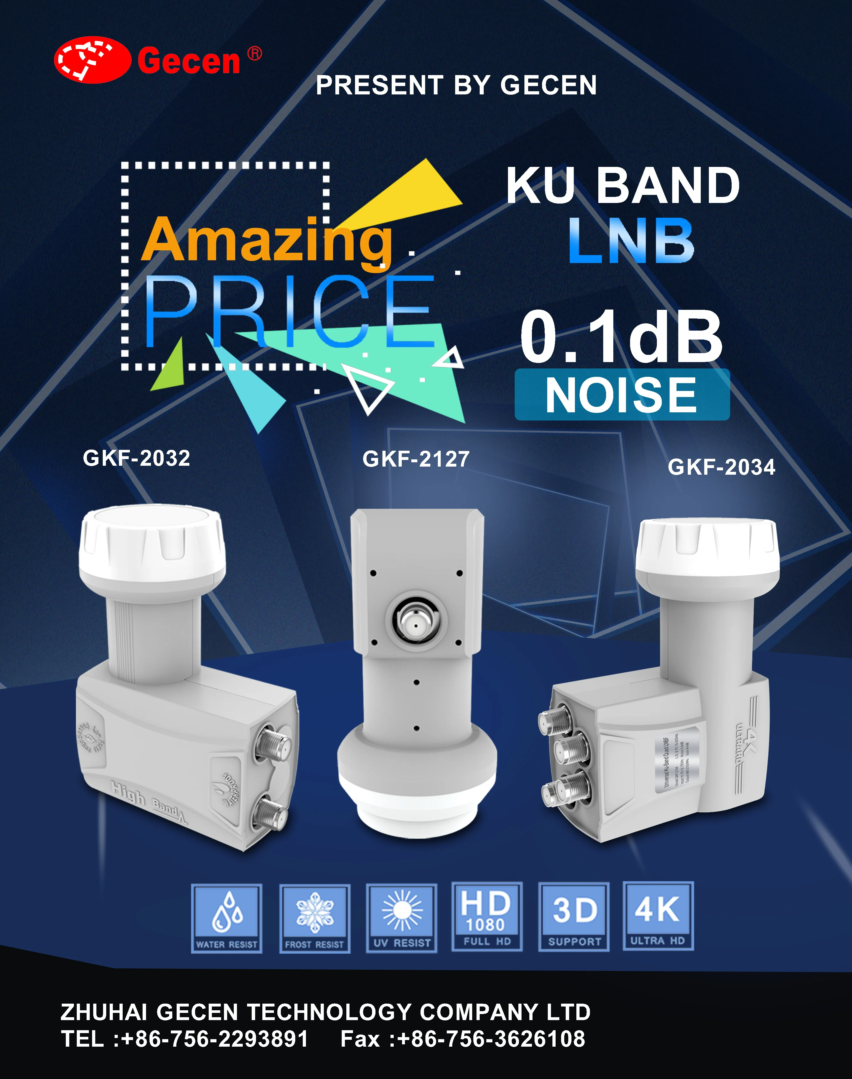 Lnb Full HD GECEN - Stronger Otco Lnb GKF-2118 for FTA