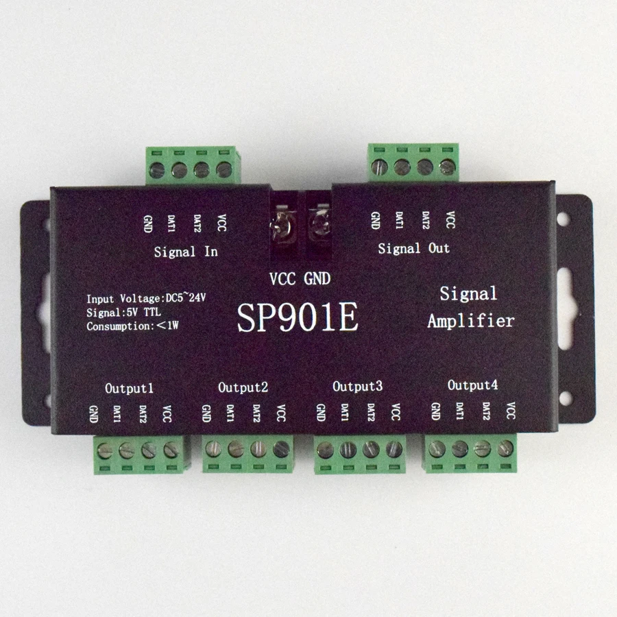 Dc5-24v Sp901e Spi Signal Amplifier For Ws2812b Sk812 Ws2815 Dream ...