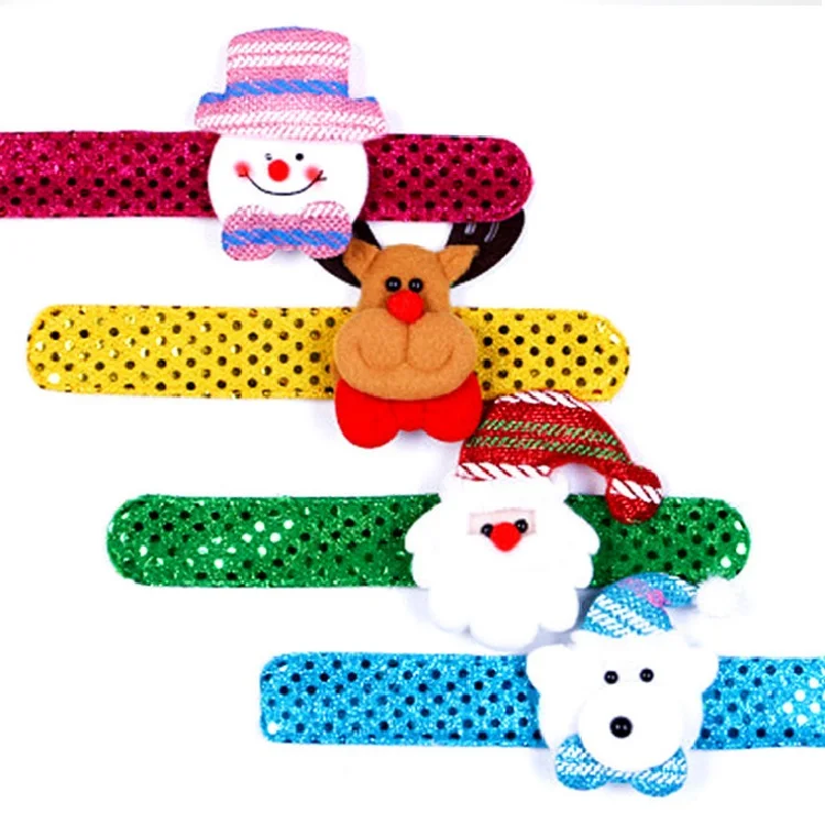 Christmas Arm Huggers Stuffed Animal Toy Slap Bracelet Plush Toys Soft ...