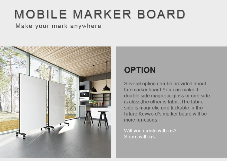 Double Sided Mobile Magic Writing White Board for School