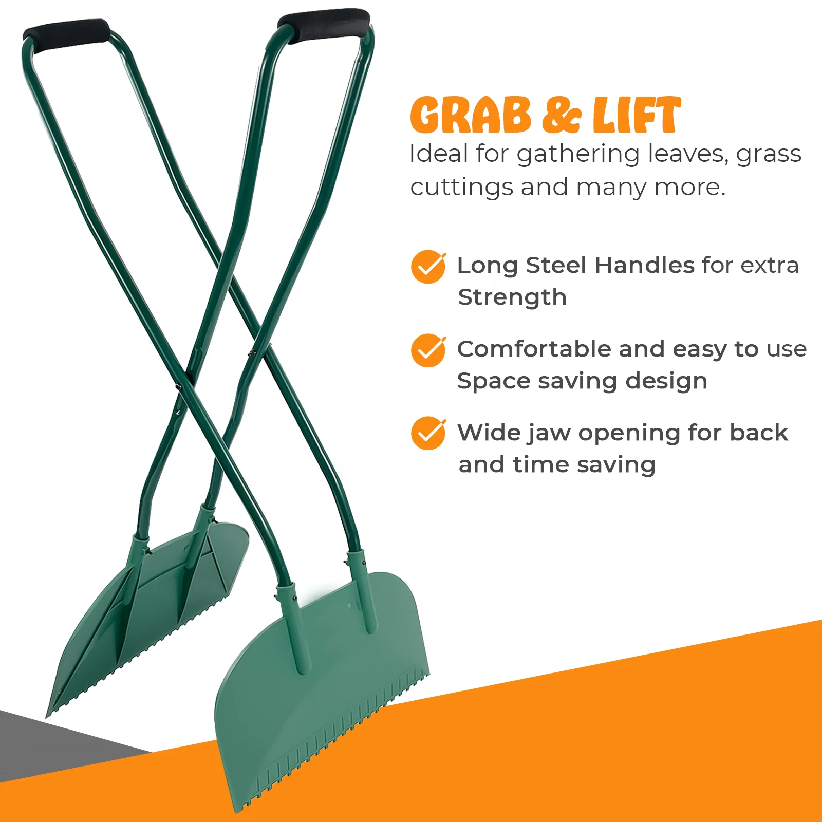 Long Handled Leaf Collecting Rake Grabs Hand Rake Leaf Claws Scoops ...