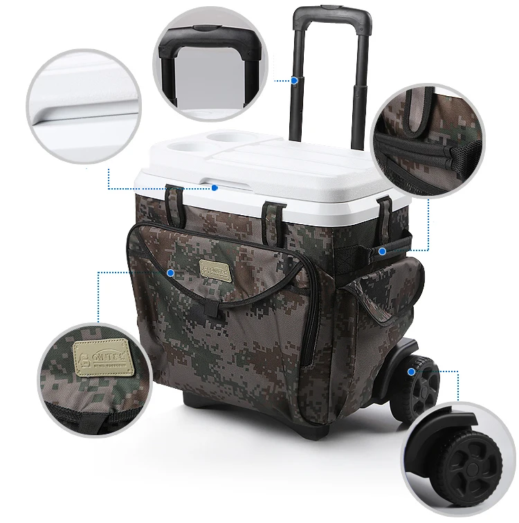 18l Fishing Ice Cooler Box Portable Wheeled Hard Cooler With Ce ...