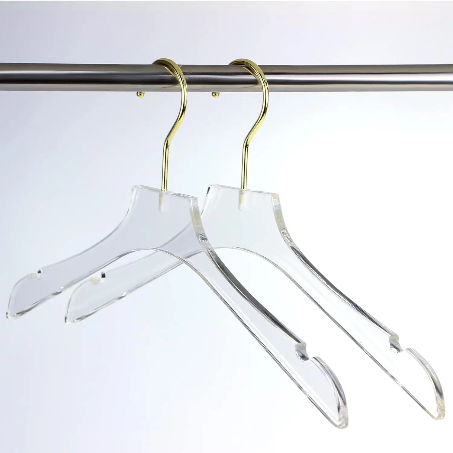 Clear Acrylic Hanger Crystal Clothes Hanger With Gold Hook Non-slip ...