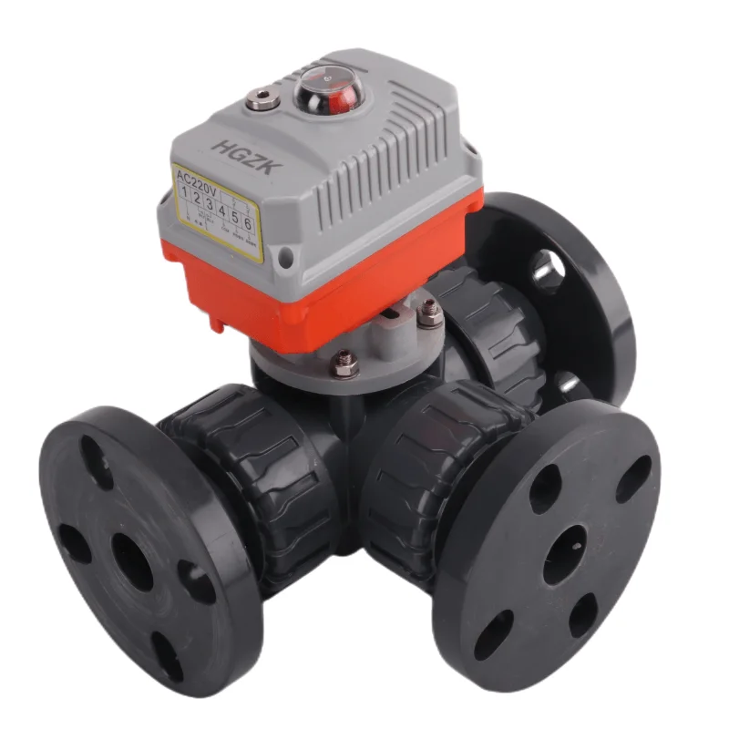 Upvc 3-way Water Ball Valve 4-20ma Electric Actuated Modulating Type ...