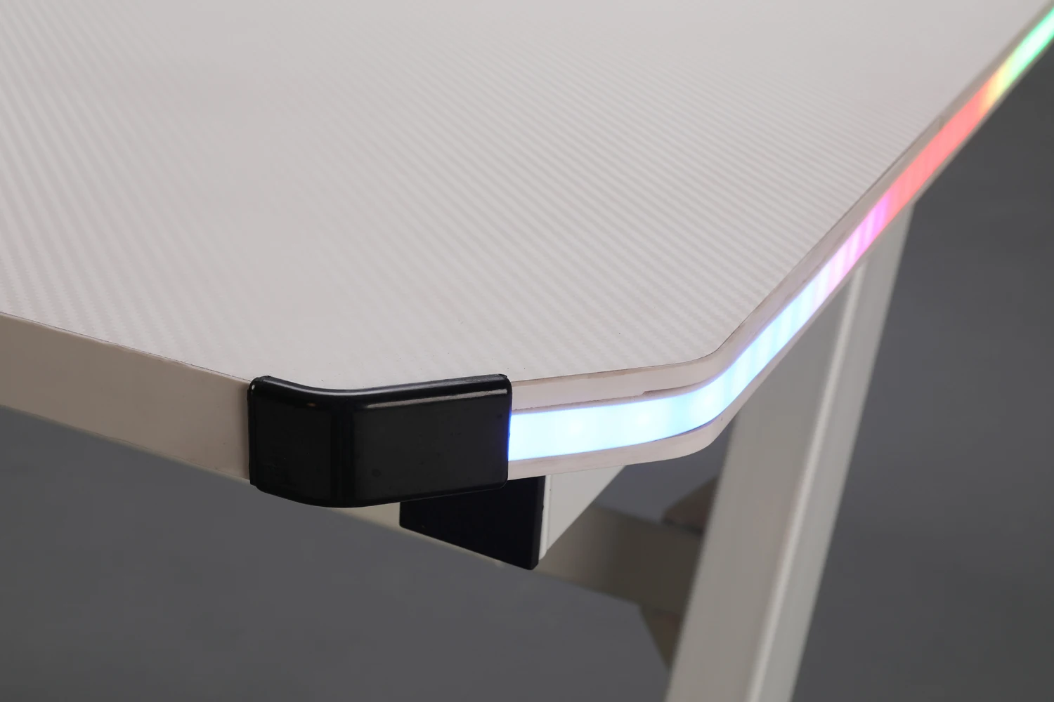 Modern White E-Sports Table with LED Light Gaming PC Desk