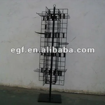 4 Sided Rotating Metal Floor Jewelry Display Stand With Sign Holder ...