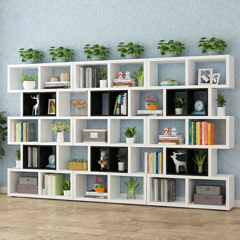 Modern Minimalist Storage Floor Bookshelf Rack for Living Room