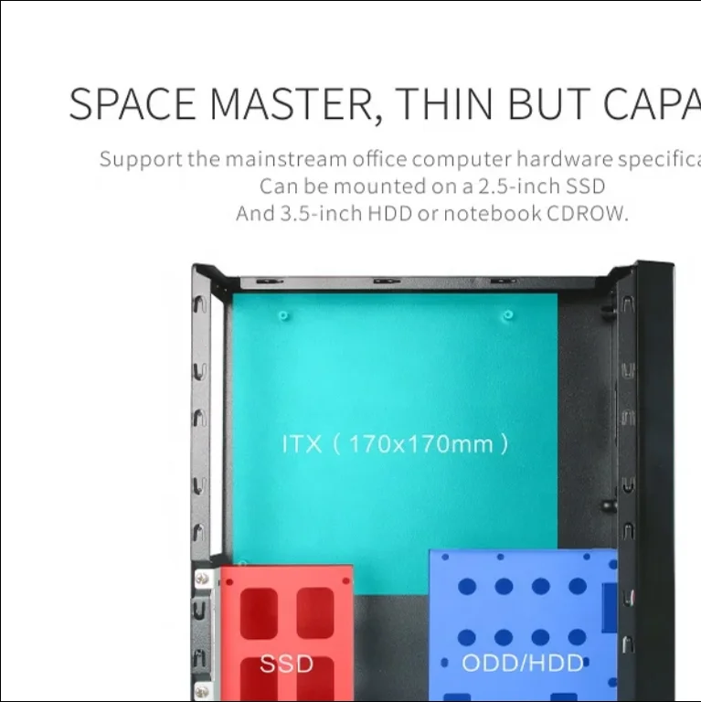 Leadway ITX Mini PC Case - Ideal for Office & Gaming