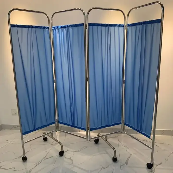 Folding Privacy Locker For 4-panel Stainless Steel Frame Hospital Ward ...